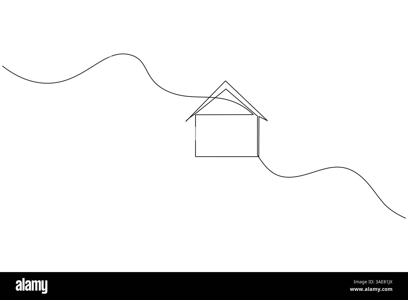House continuous one line drawing and minimalist style isolate home ...