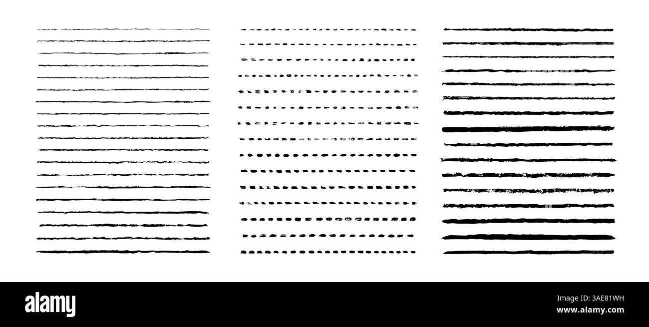 Line underline. Set strike lines black color isolated on white ...