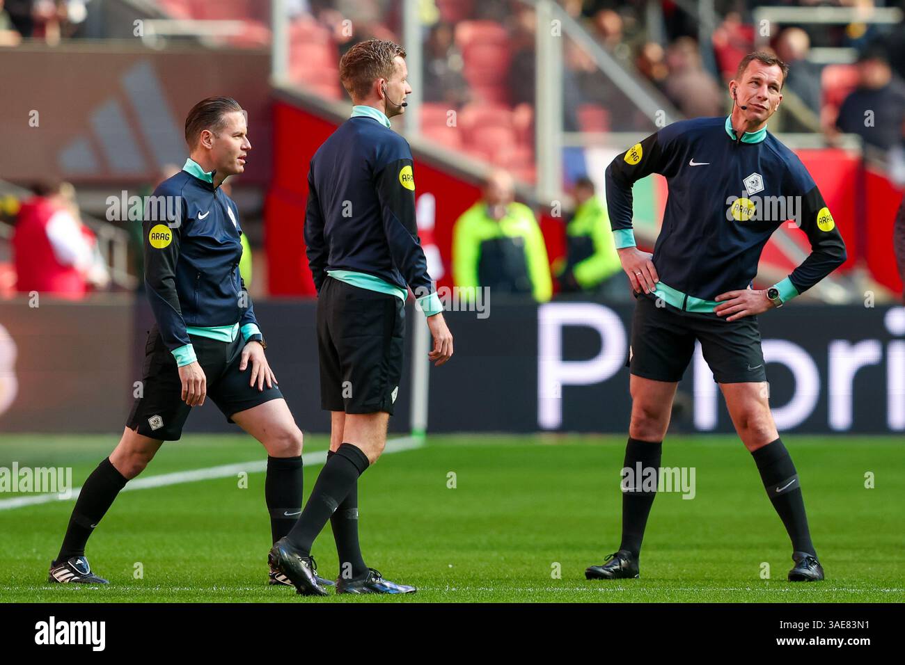 AMSTERDAM, NETHERLANDS - APRIL 6: Warming up of Referee Danny Makkelie ...