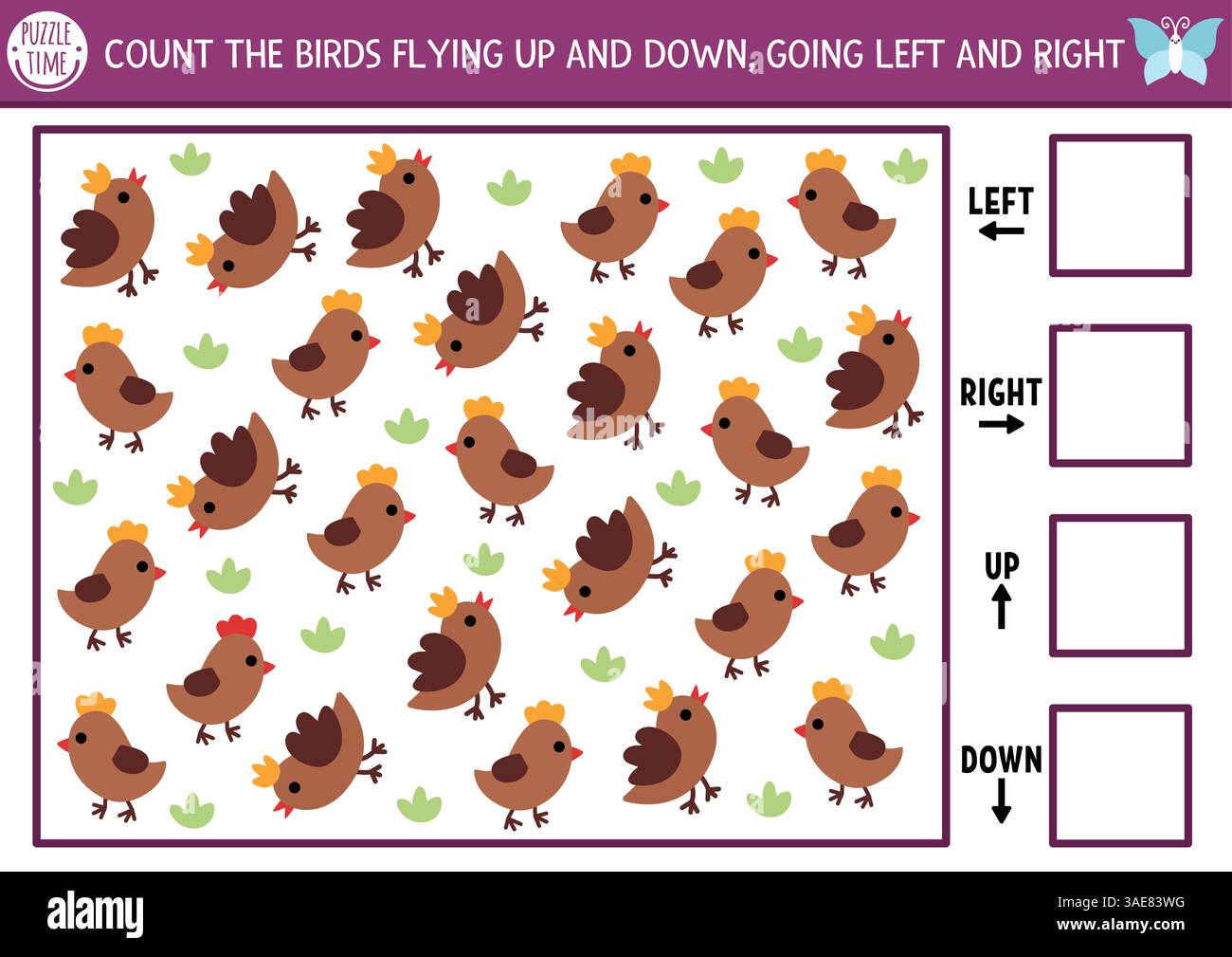 Fairyland, forest nature logic game with right, left, up, down concept ...