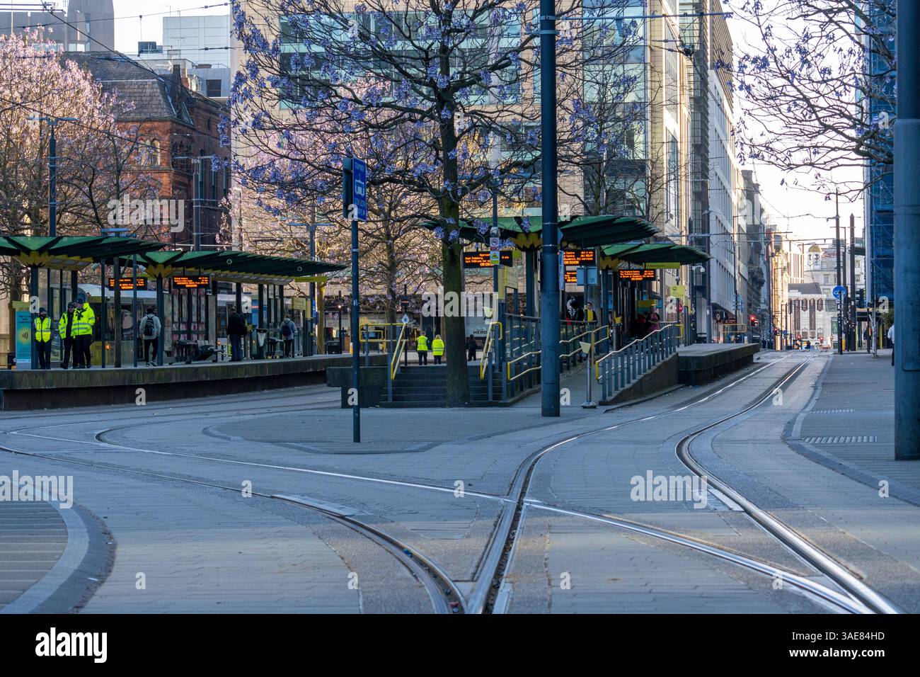 Image of the tramway station in St Peter's Square - Manchester UK Stock ...