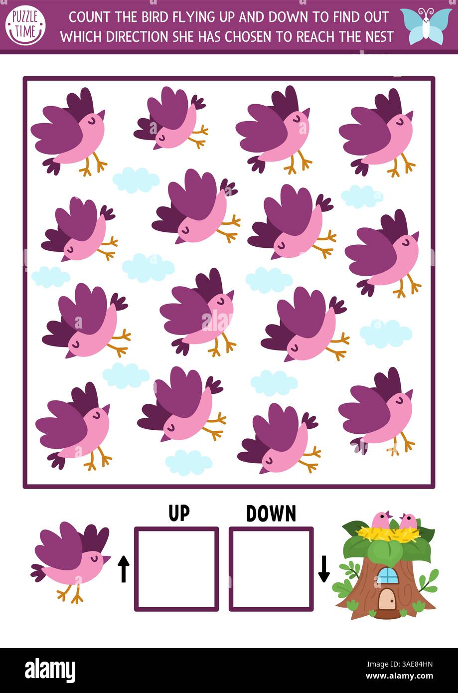 Fairyland, forest nature logic game with up, down concept for kids. I ...