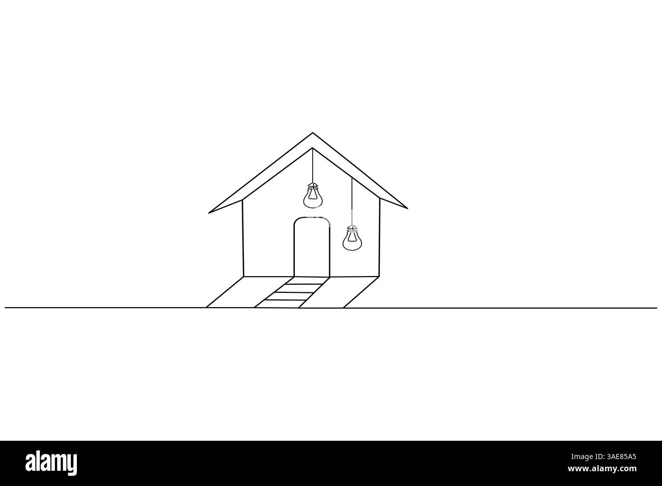 House continuous one line drawing and minimalist style isolate home ...