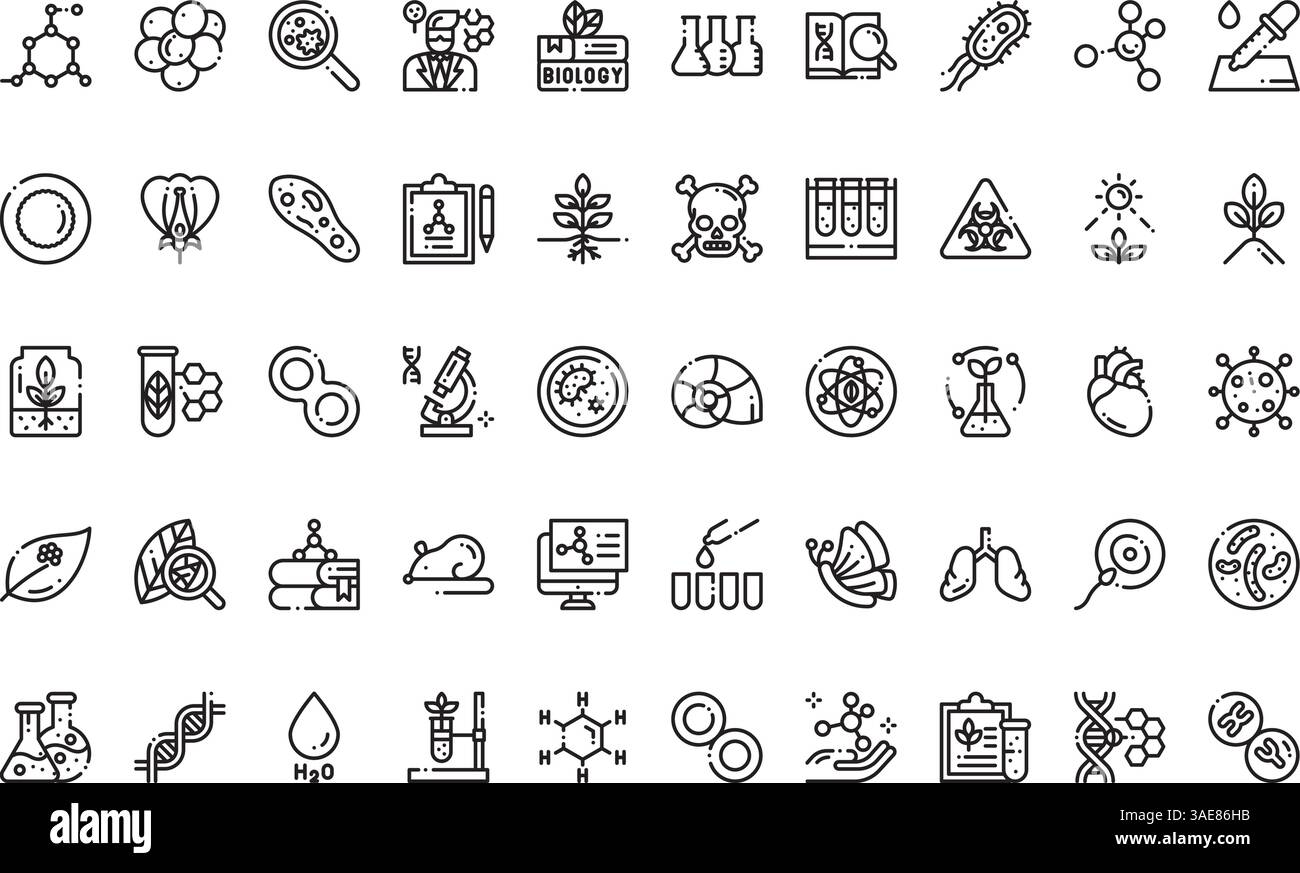 Biology icons High-Quality Vector Icons Collection with Editable Stroke ...