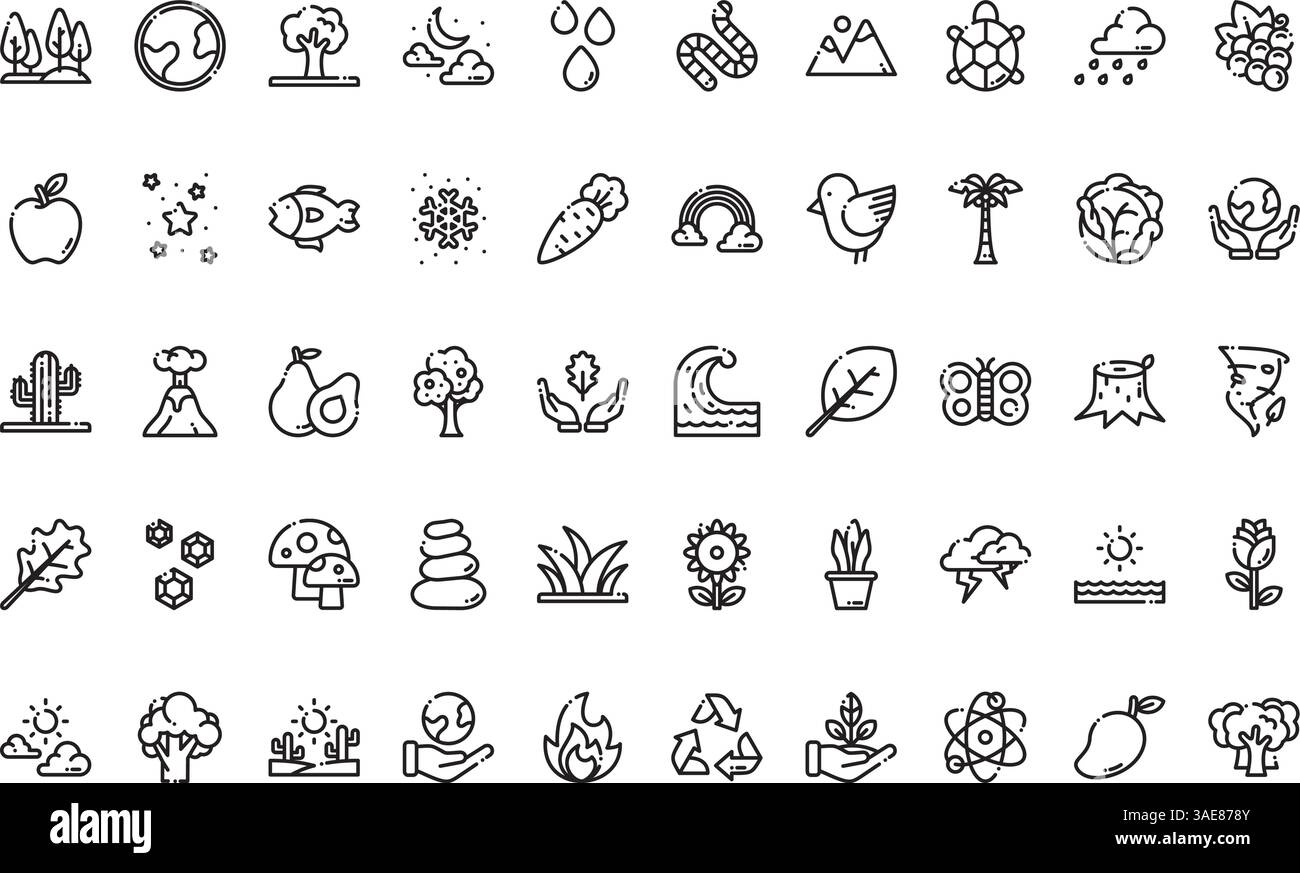 Nature icons High-Quality Vector Icons Collection with Editable Stroke. Ideal for Professional ...