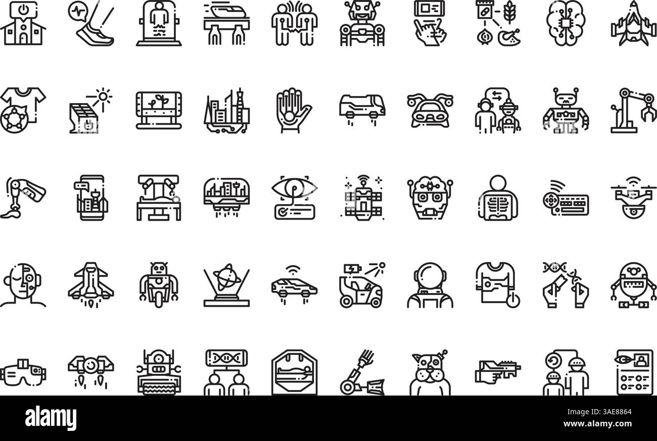 Futuristic technology icons High-Quality Vector Icons Collection with ...
