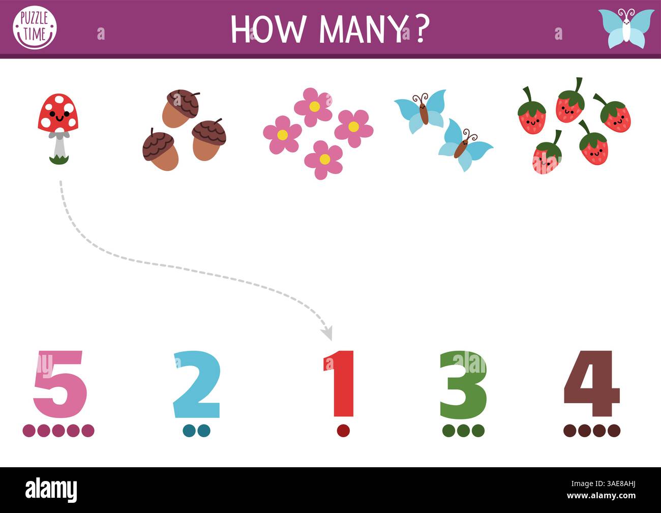Match the numbers fairyland, nature forest game. Woodland fairy ...