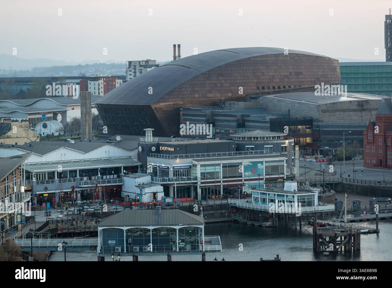 The Millennium Centre and Mermaid Quay, Cardiff Bay, Wales, UK Stock ...