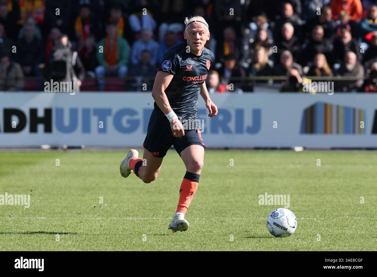 DEVENTER, NETHERLANDS - APRIL 6: Kolbeinn Finnsson of FC Utrecht during ...