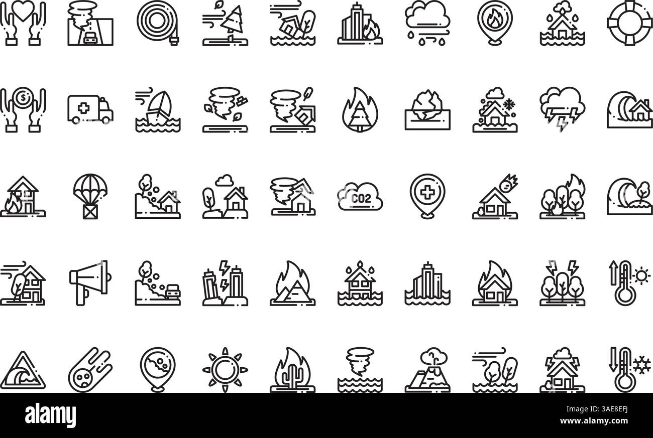 Natural disaster icons High-Quality Vector Icons Collection with ...