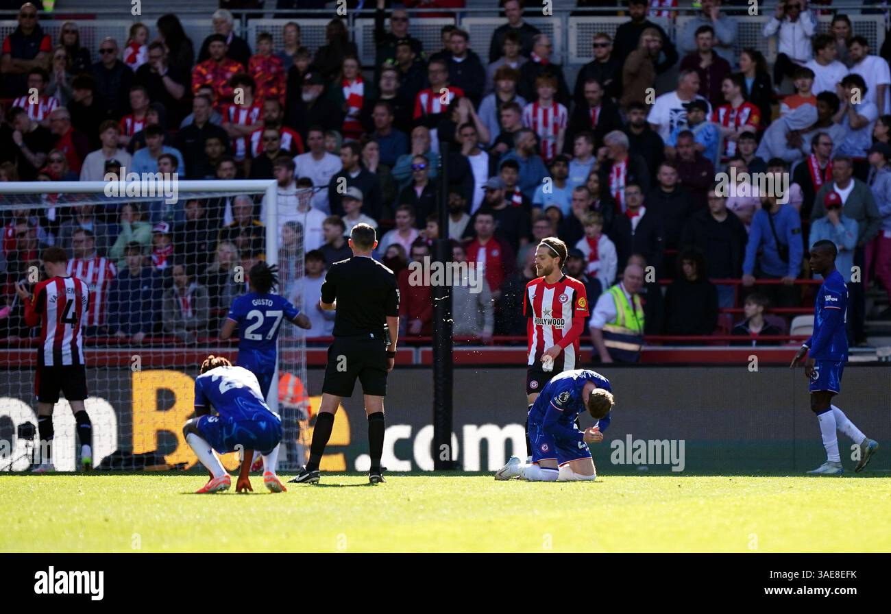 Chelsea's Cole Palmer reacts to a missed chance during the Premier ...