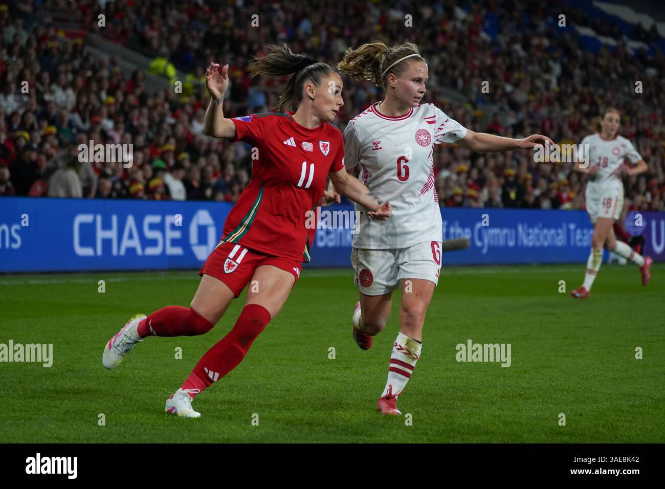 Hannah Cain (Wales #11) Josefine Hasbo (Denmark #6), Cardiff City ...