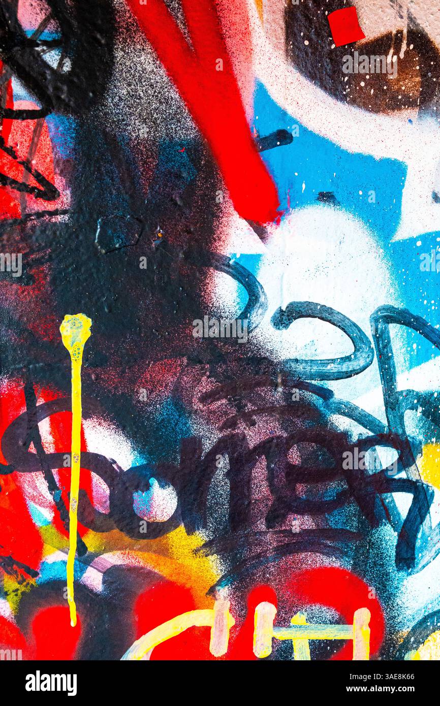 Vibrant Abstract Graffiti Pattern with Bold Colors for Urban 90s Style ...