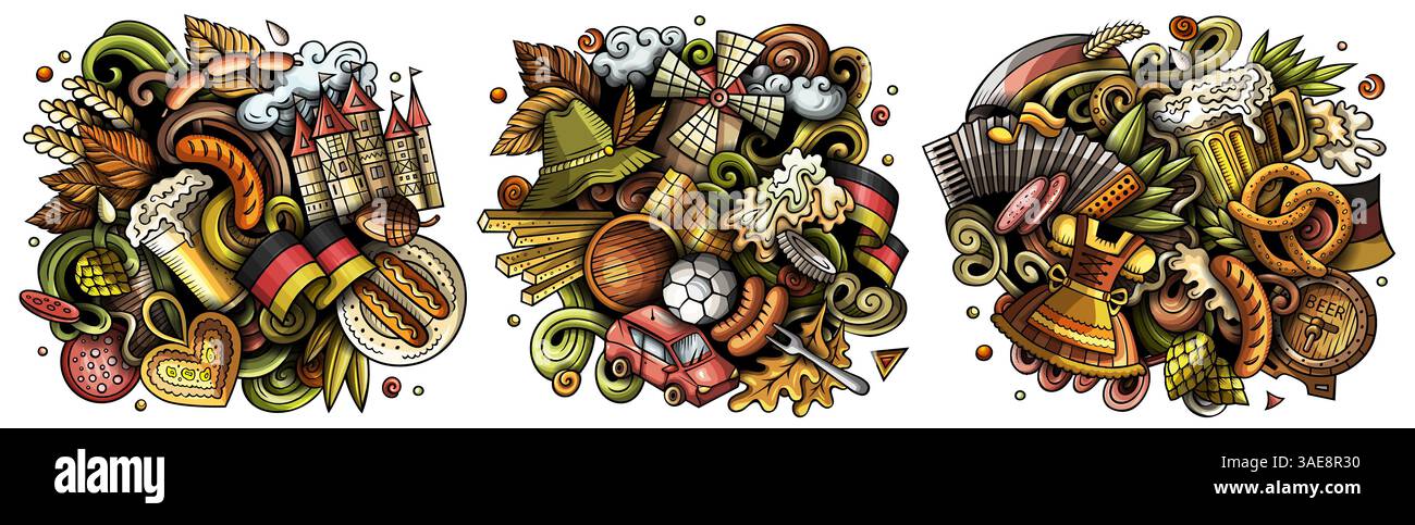 Germany cartoon vector doodle designs set Stock Vector Image & Art - Alamy