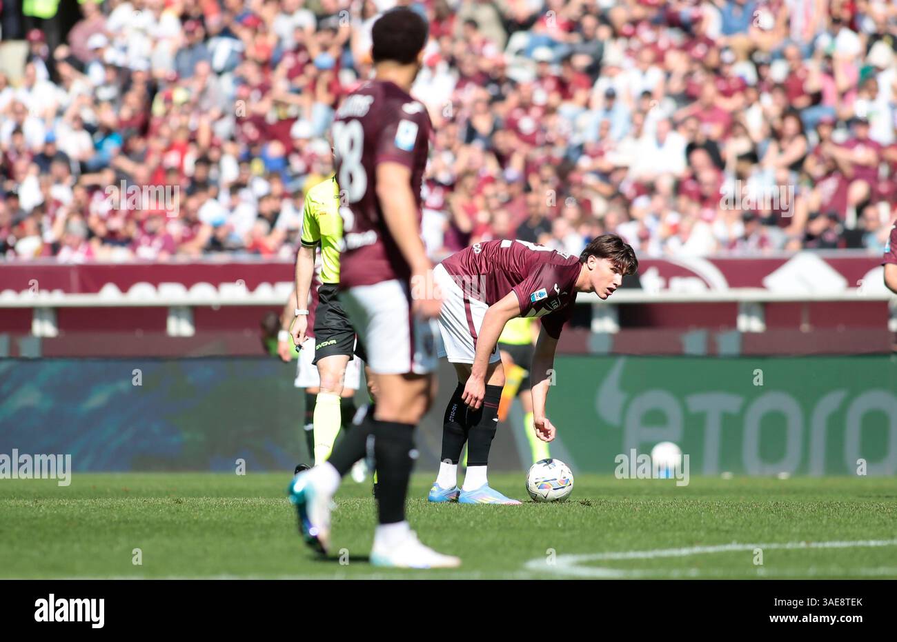 Turin, Italy. 06th Apr, 2025. Raul Casadei of Torino FC during the ...