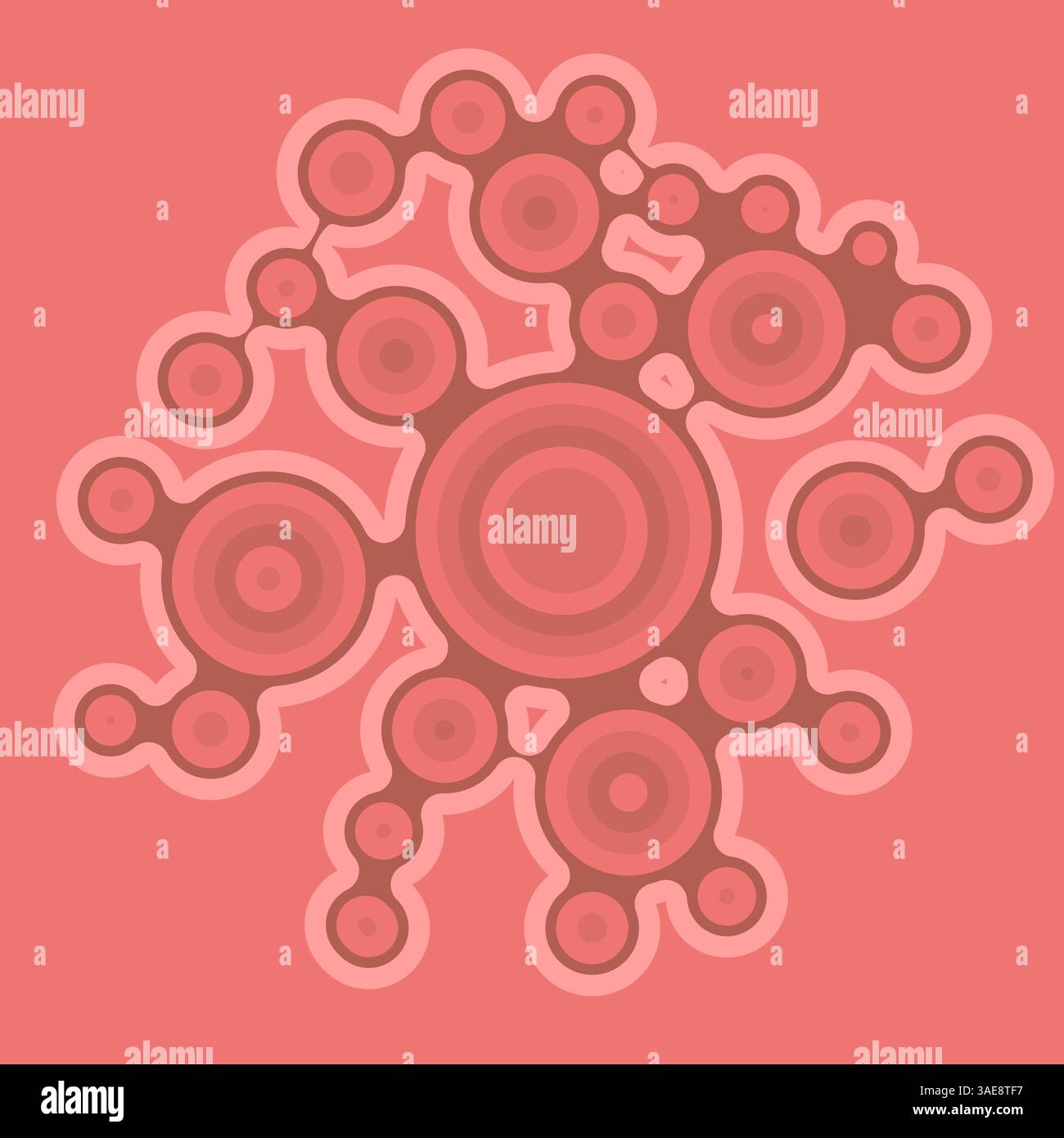 Vector Meta ball Connect Dot Set. Red Molecule chain. Circle Shapes. Abstract Geometric Dots ...