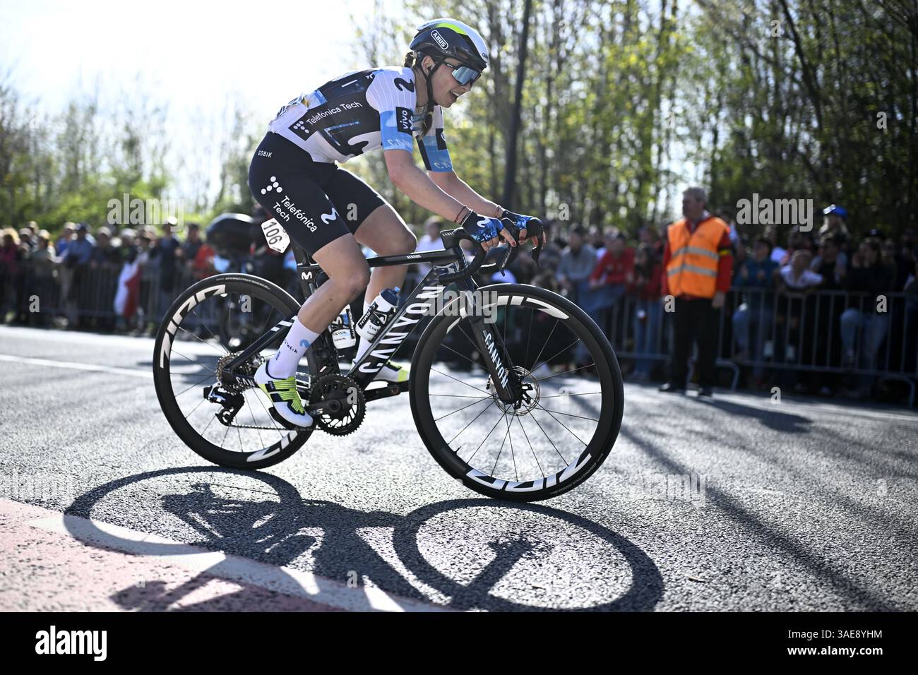 Oudenaarde, Belgium. 06th Apr, 2025. German Liane Lippert of Movistar ...