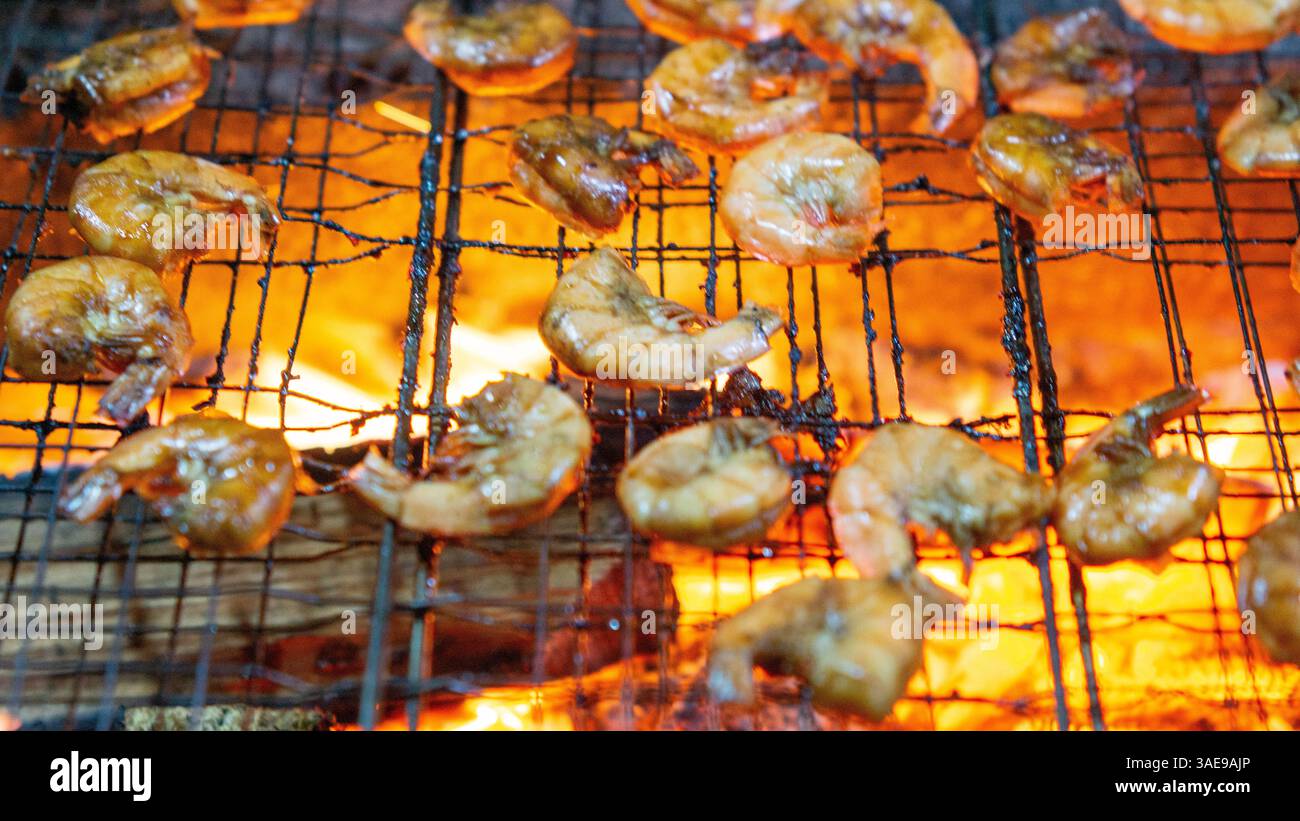 Grilled shrimp (udang bakar) with soy sauce looks delicious and tasty ...