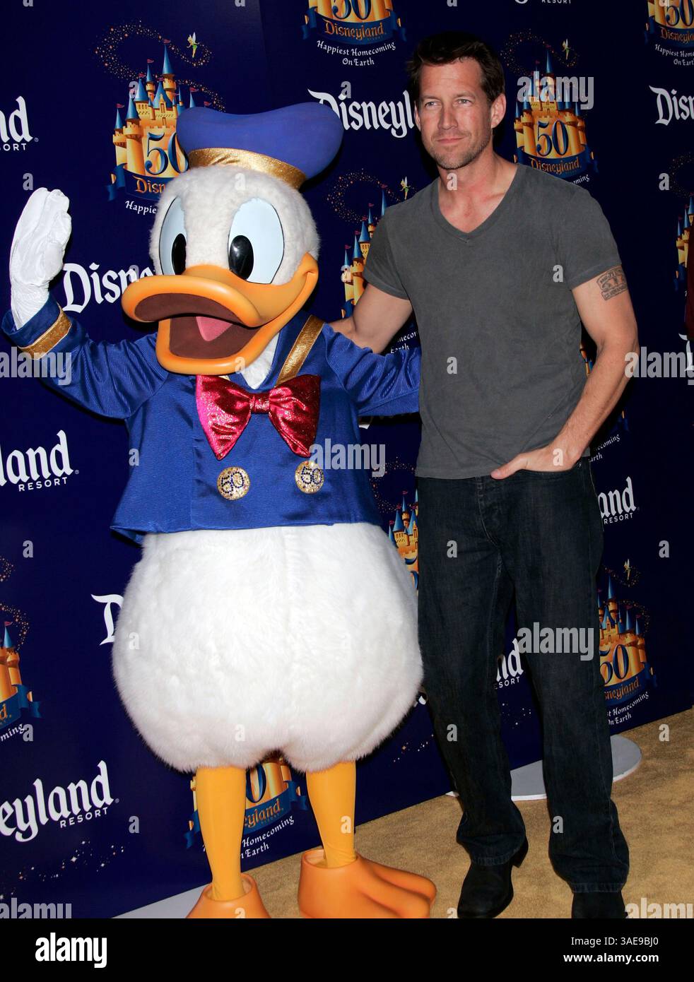 May 4, 2005; Anaheim, California, USA; Actor JAMES DENTON & DONALD DUCK ...