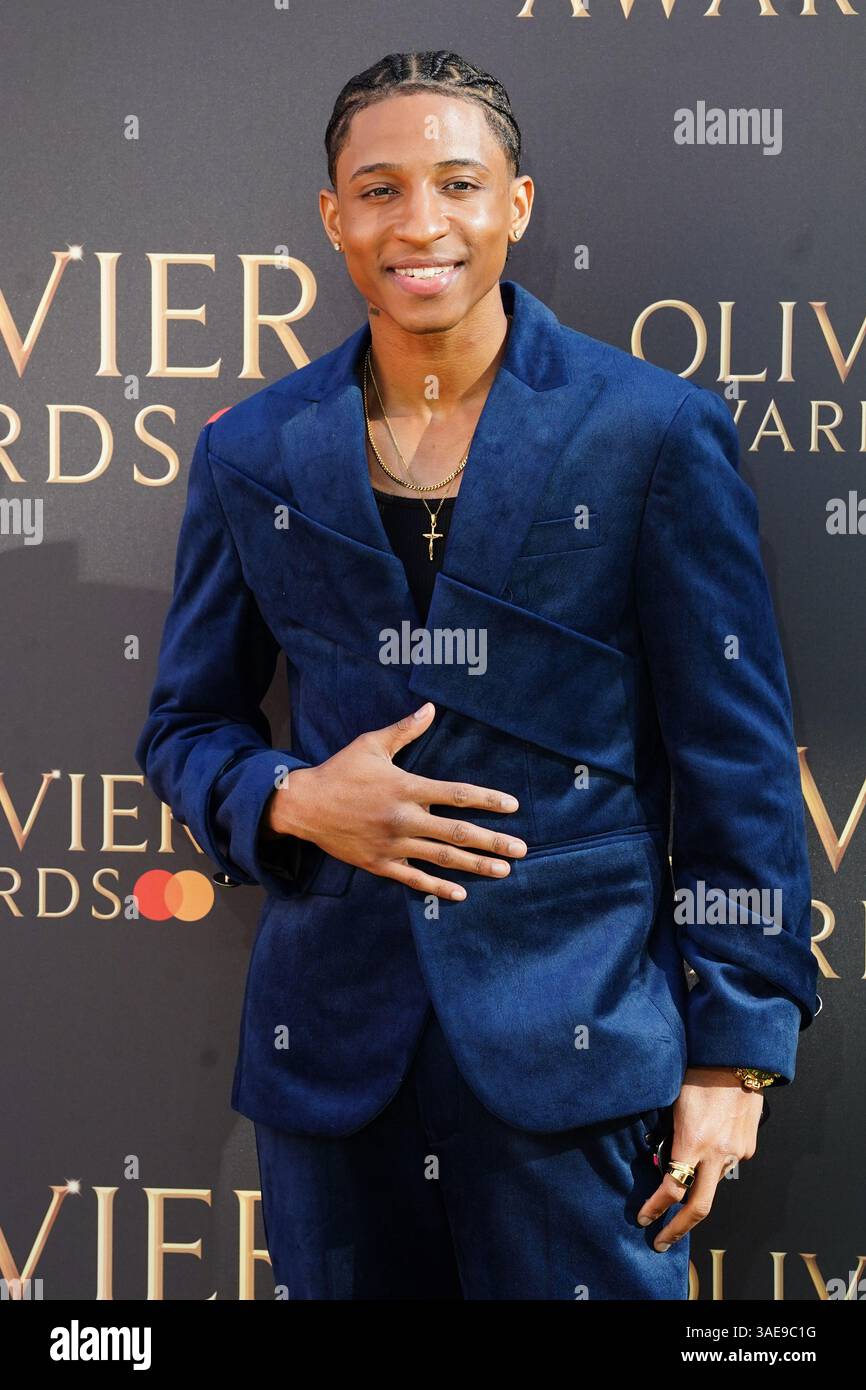 Myles Frost attending the 2025 Olivier Awards with Mastercard at the ...