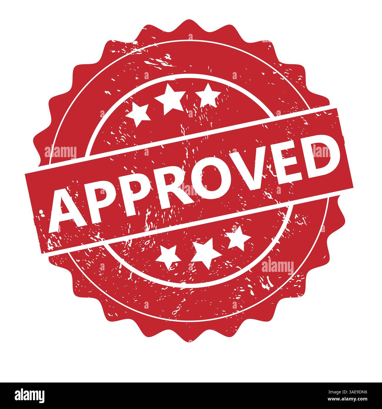 Red Rubber Stamp with "APPROVED" Text and Grunge Texture Isolated on White Background Stock ...