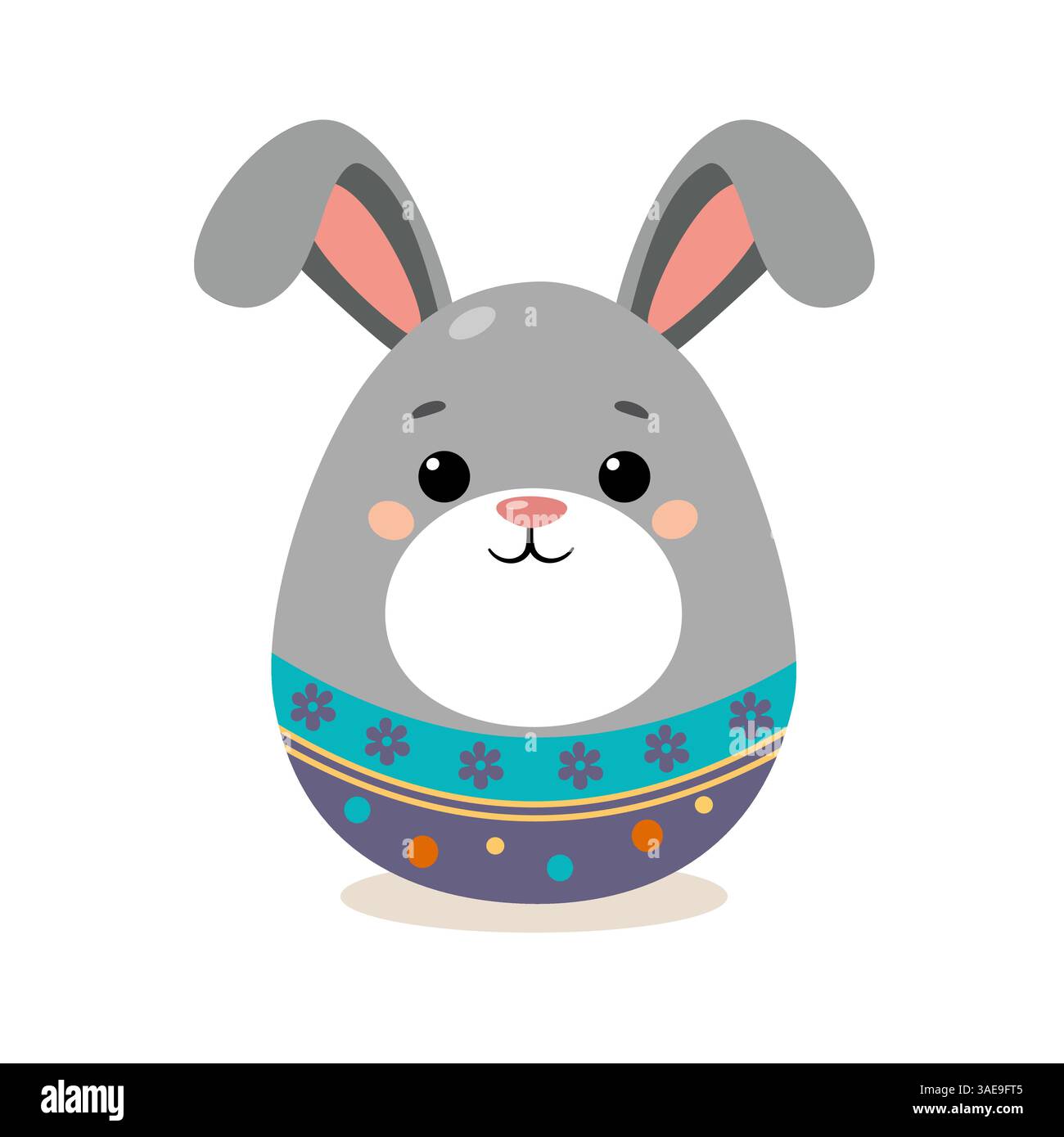 Easter egg. Rabbit. Cute bunny in the shape of Easter egg, cartoon ...