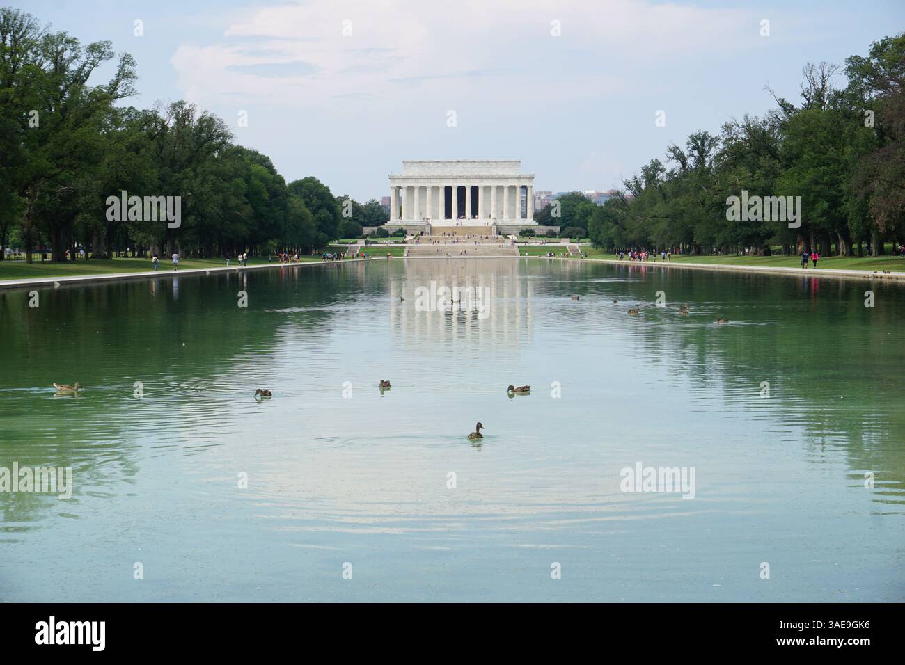 The Reflecting Pool leads two the Lincoln Monument, two historic ...