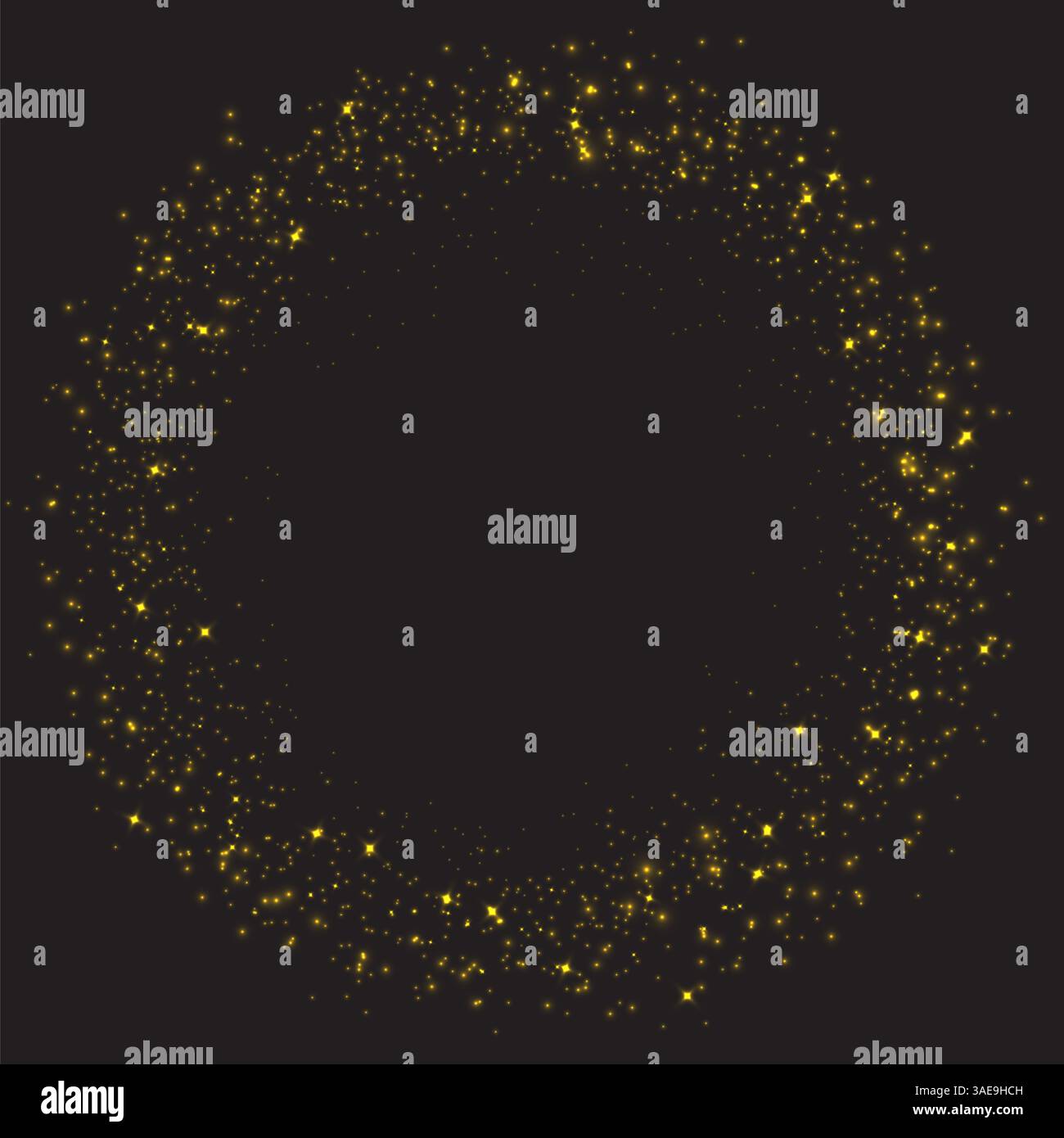 dust sparks and yellow sky stars. Flash shine with special light ...