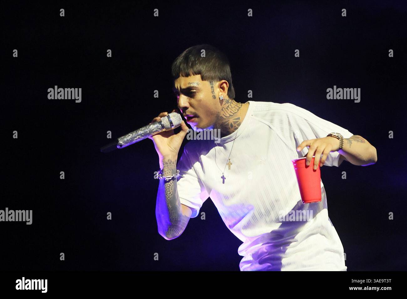 Mexican singer Natanael Cano performs at the AXE Ceremonia music ...