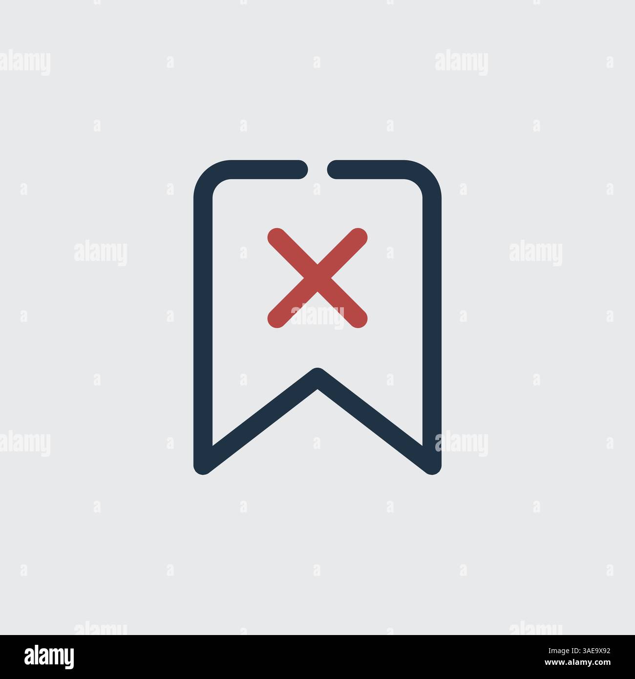 Illustration of a Red Cancel Symbol Within a Bookmark Icon Stock Vector ...