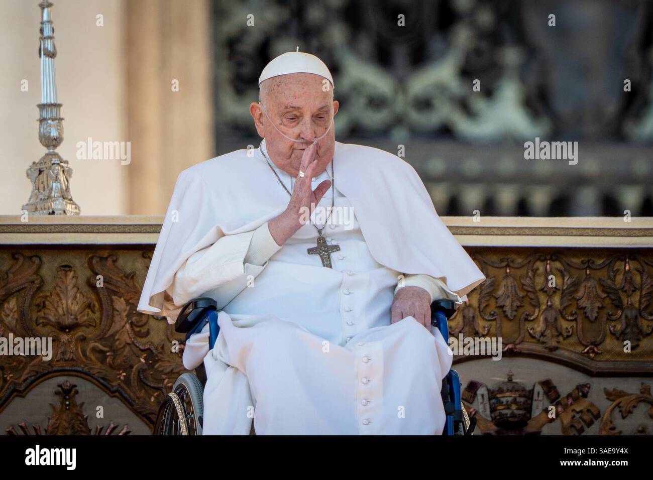 Vatican City, Vatican. 6th Apr, 2025. Pope Francis delivers his ...