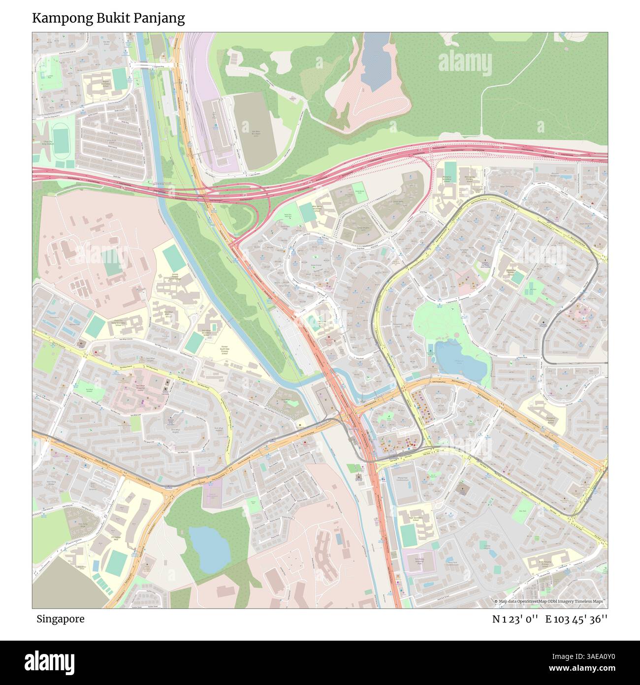 Kampong Bukit Panjang, , Singapore, , N 1 23' 0'', E 103 45' 36'', map ...