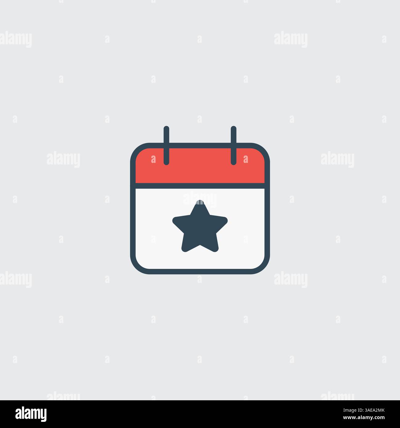 Event Calendar Icon Featuring Star on Organized Planner Page Stock ...