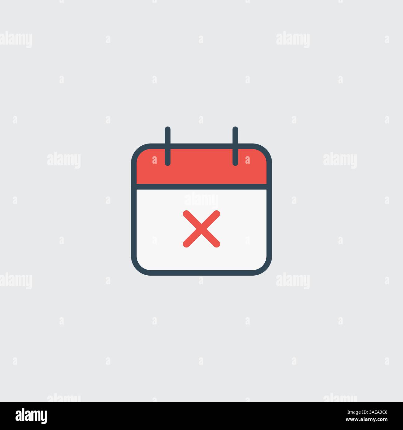 Minimalist Calendar Icon Representing a Cancelled or Rescheduled Event ...