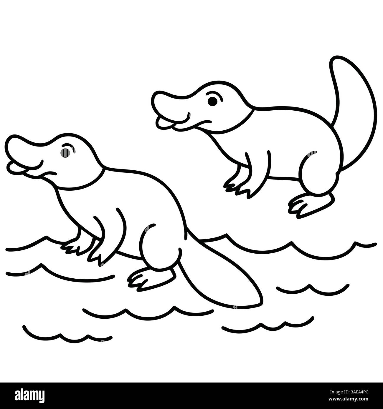 Animal Playing Coloring Pages. Funny Animals Playing Outline For Kids ...