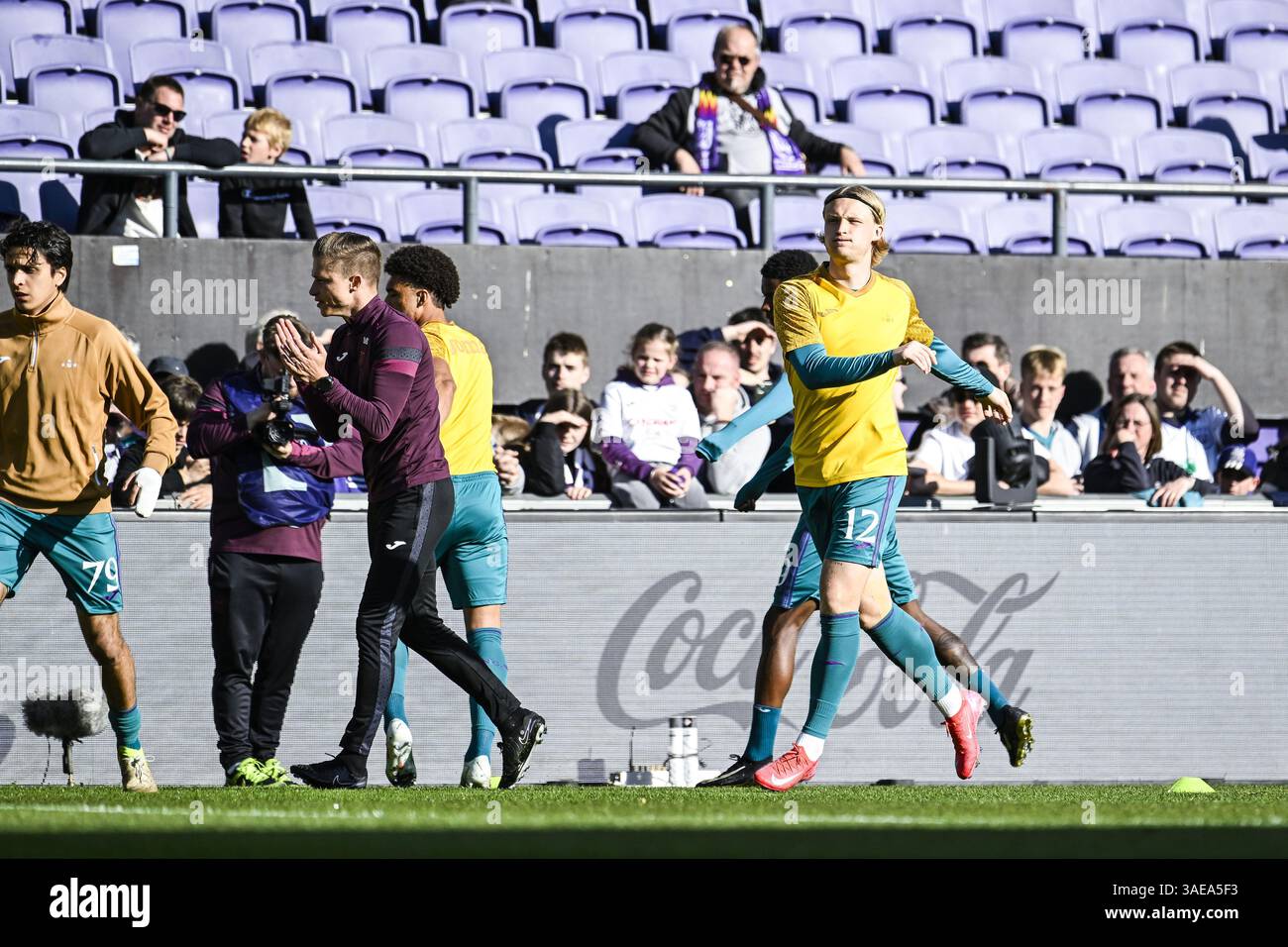 Brussels, Belgium. 06th Apr, 2025. Anderlecht's Kasper Dolberg ...