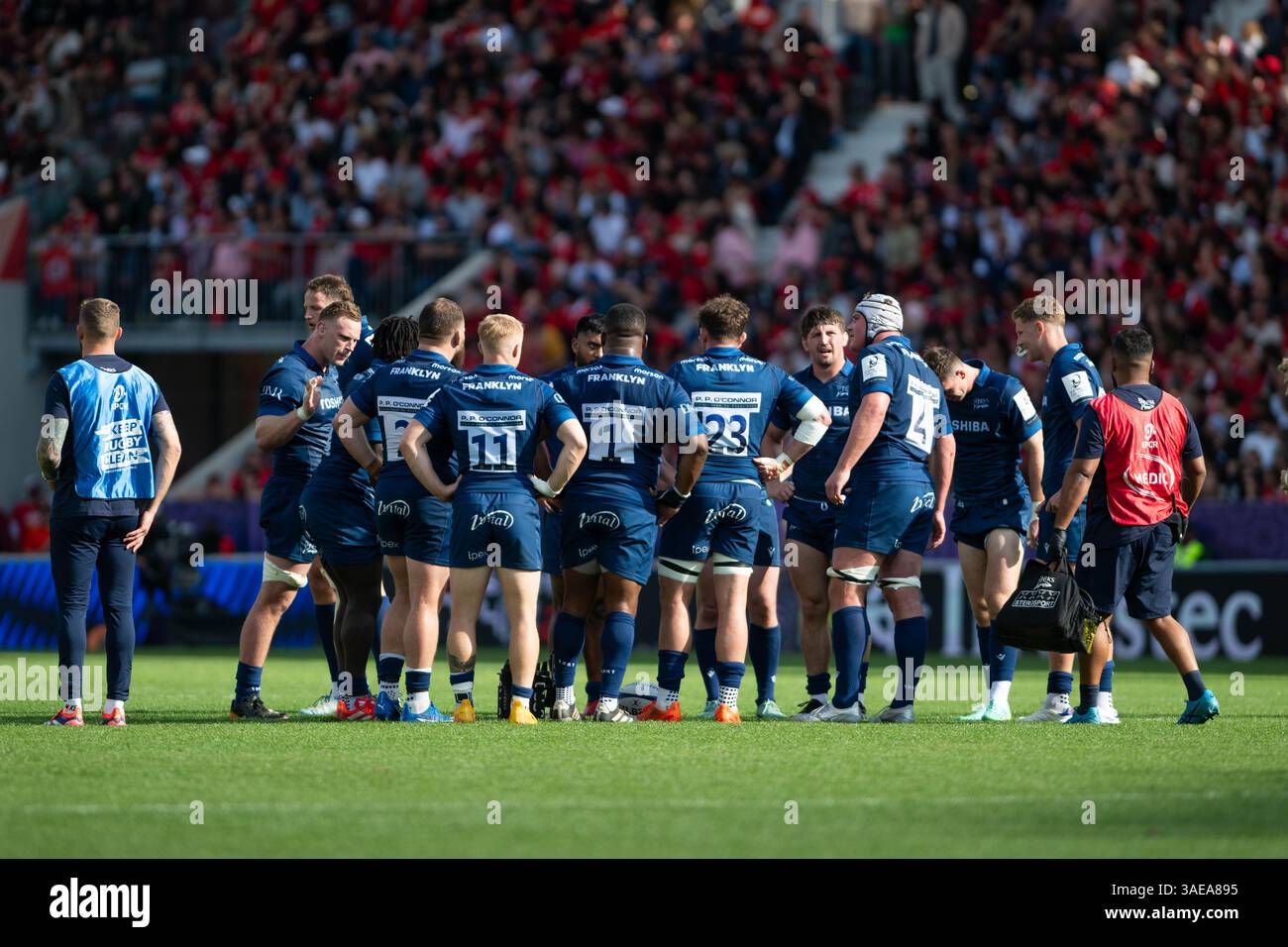 Team of Sales during the Champions Cup, round of 16 rugby union match ...
