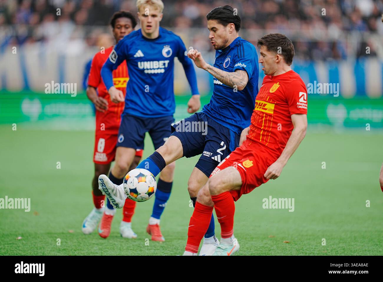 Farum, Denmark. 06th Apr, 2025. FC Nordsjaelland moeder FC Koebenhavn i ...