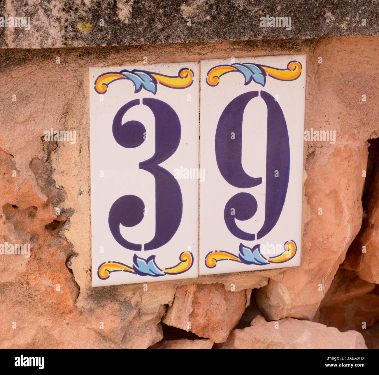 House number sign Stock Photo - Alamy
