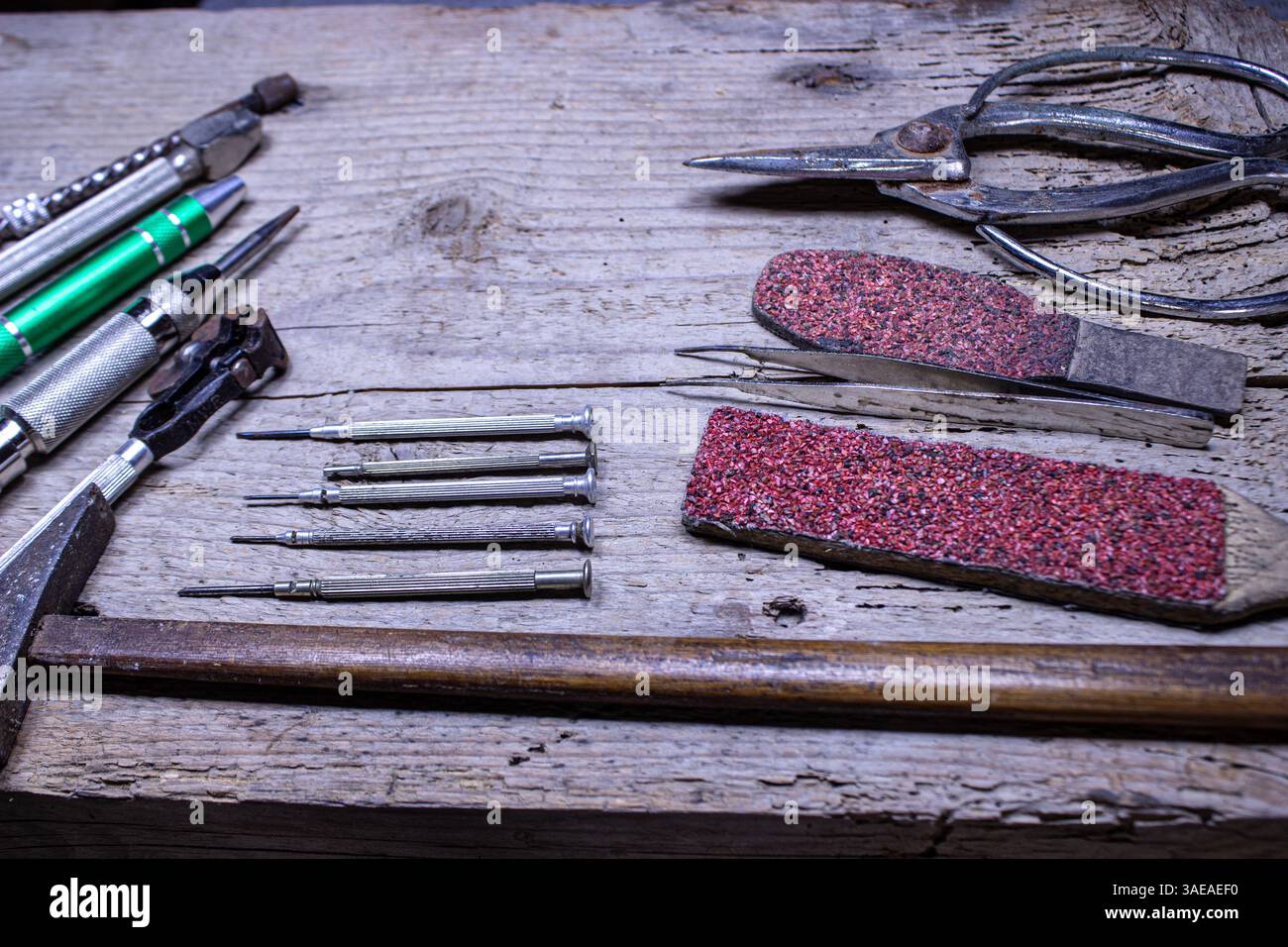 "Vintage Watchmaker’s Tools on Rustic Wooden Table – Legacy of a Master ...
