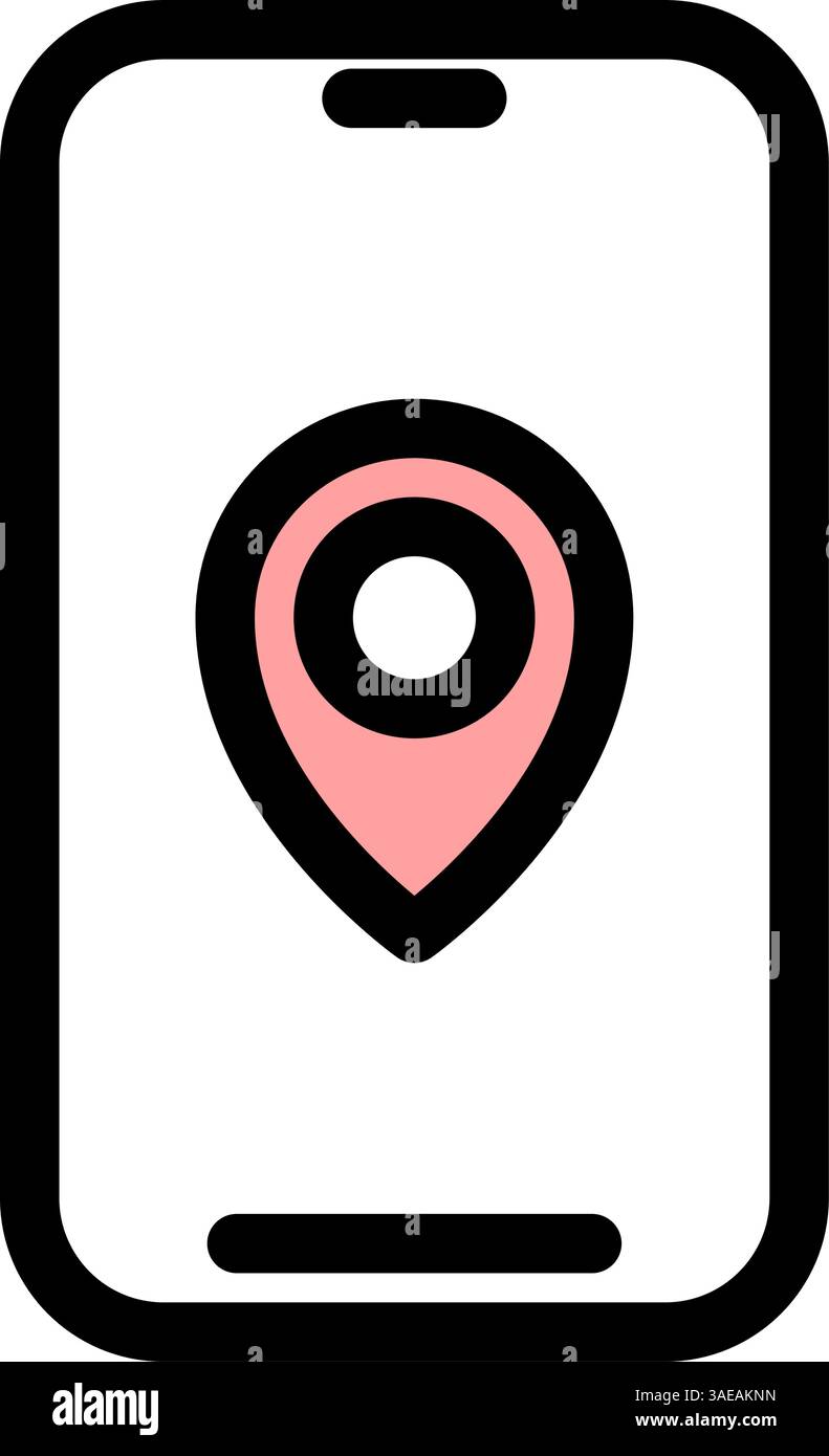 Smartphone GPS location - modern GPS location or navigation icon symbol ...