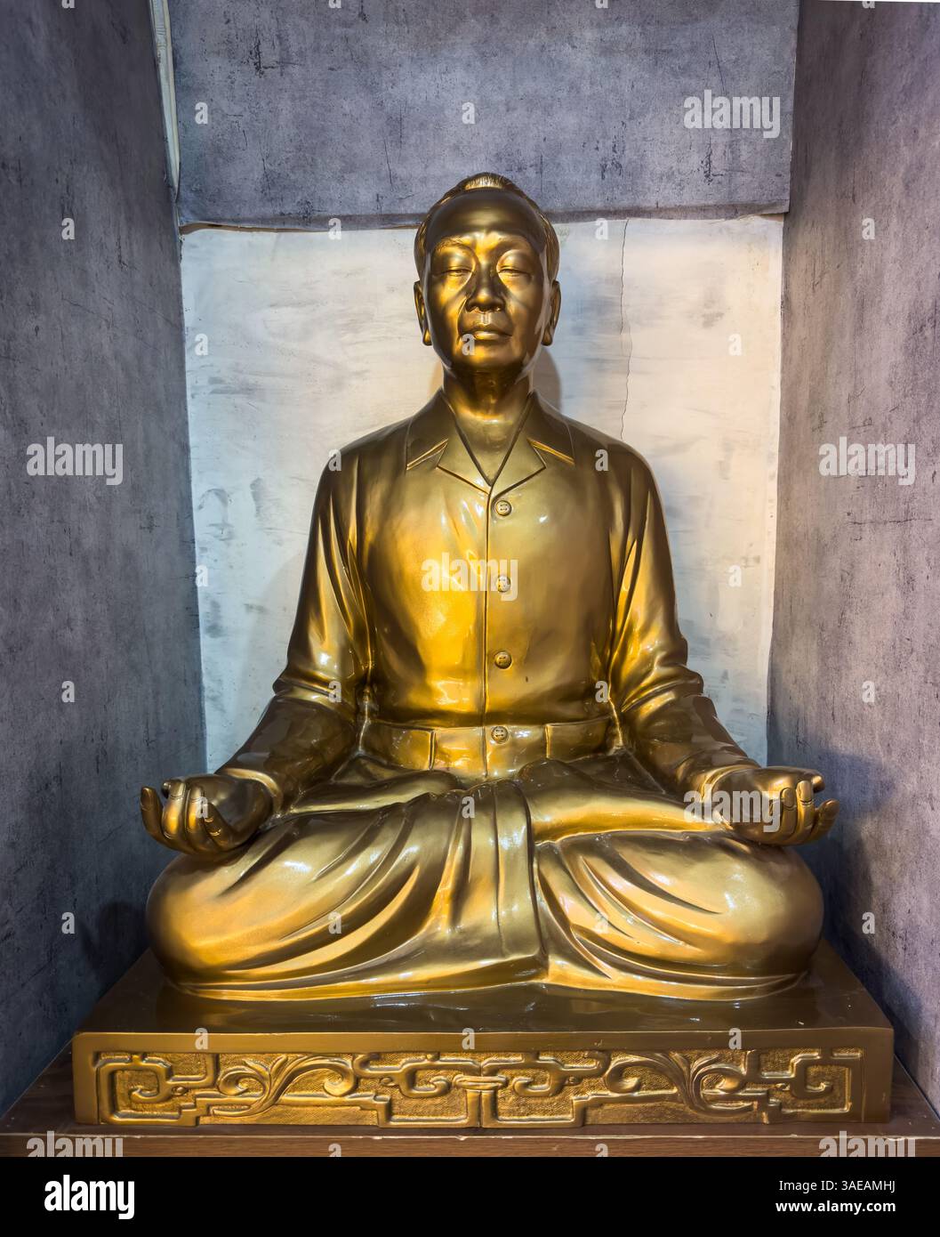 A large brass statue of famed Vietnamese Army General Vo Nguyen Giap ...