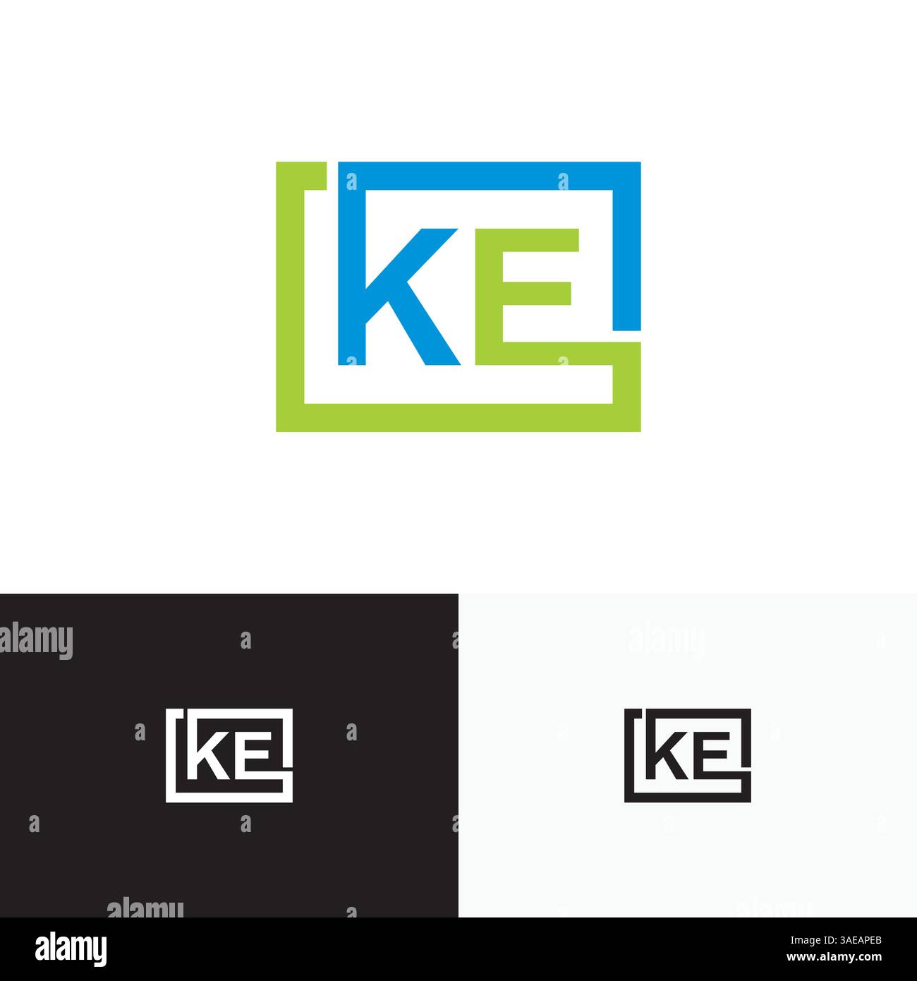 KE, EK Letter, initial logo design template vector Stock Vector Image ...