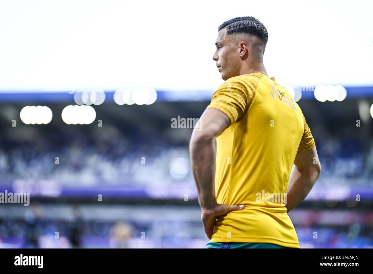 Brussels, Belgium. 06th Apr, 2025. Anderlecht's Jan-Carlo Simic pictured before a soccer match ...