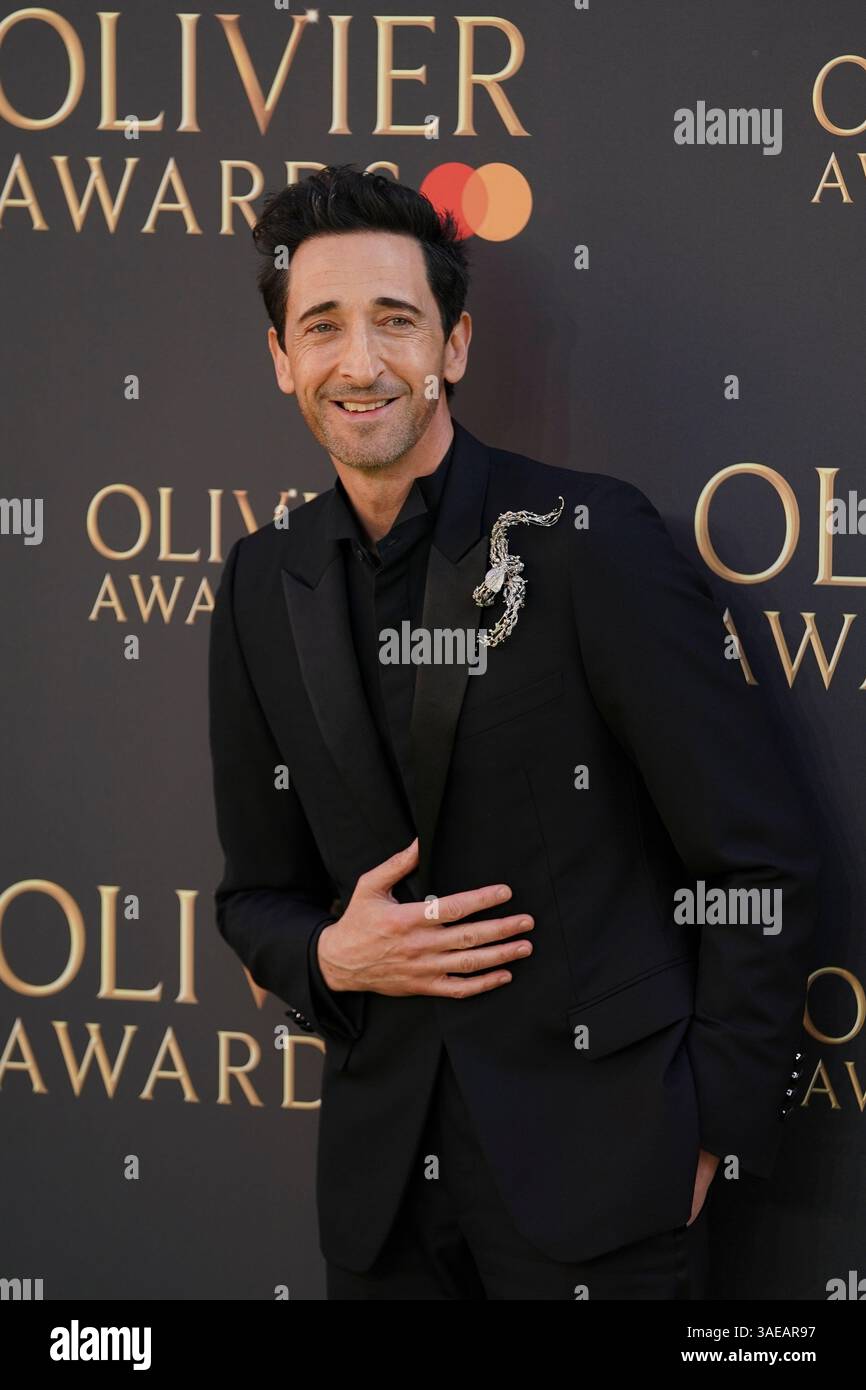 Adrien Brody poses for photographers upon arrival at the Olivier Awards ...