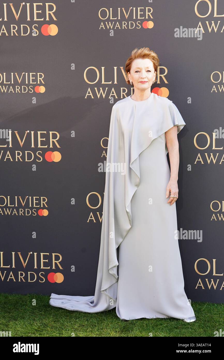 Lesley Manville attending the 2025 Olivier Awards with Mastercard at ...