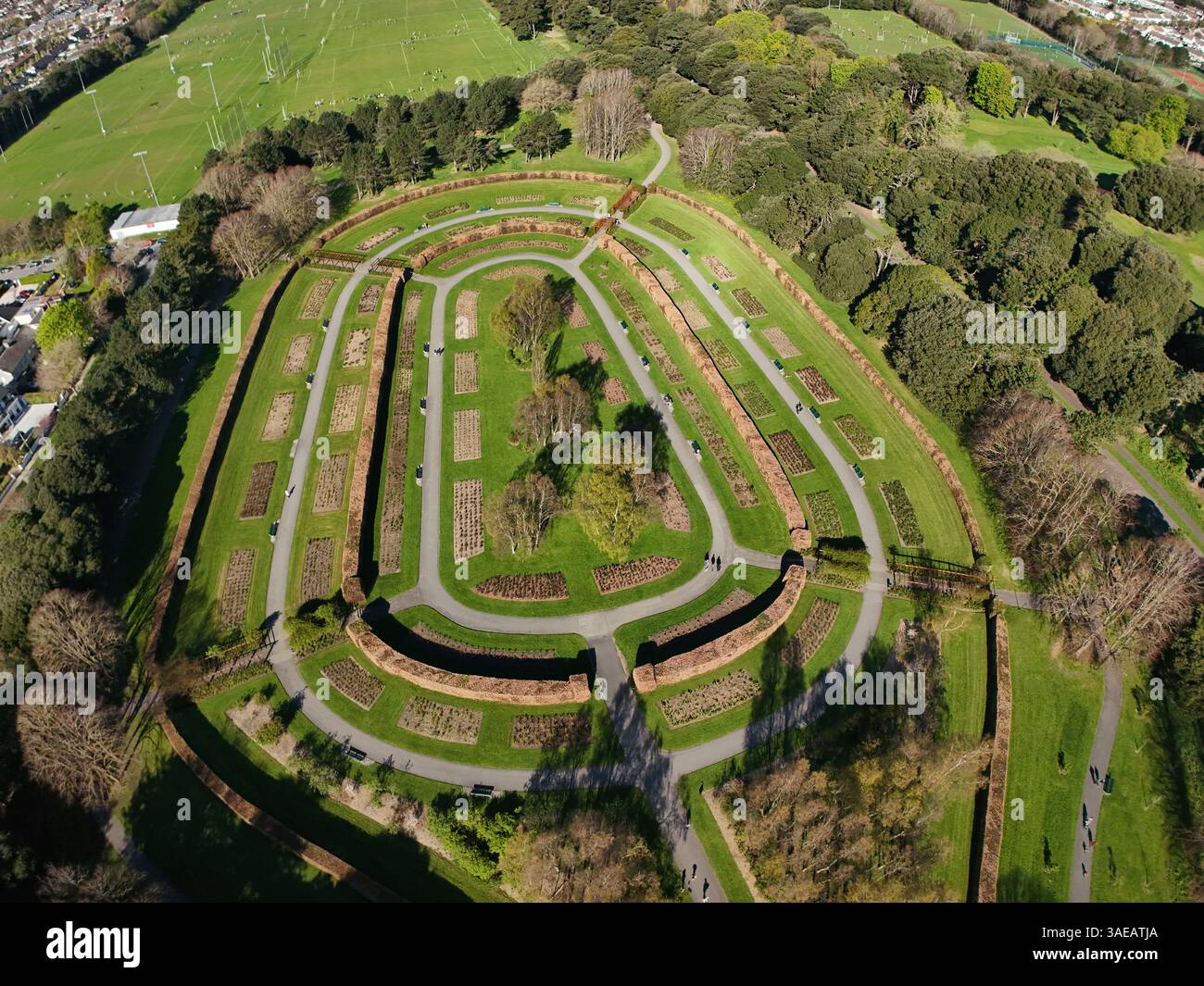Dublin, Ireland - 6th April 2025 - Aerial image of the Rose Garden in ...