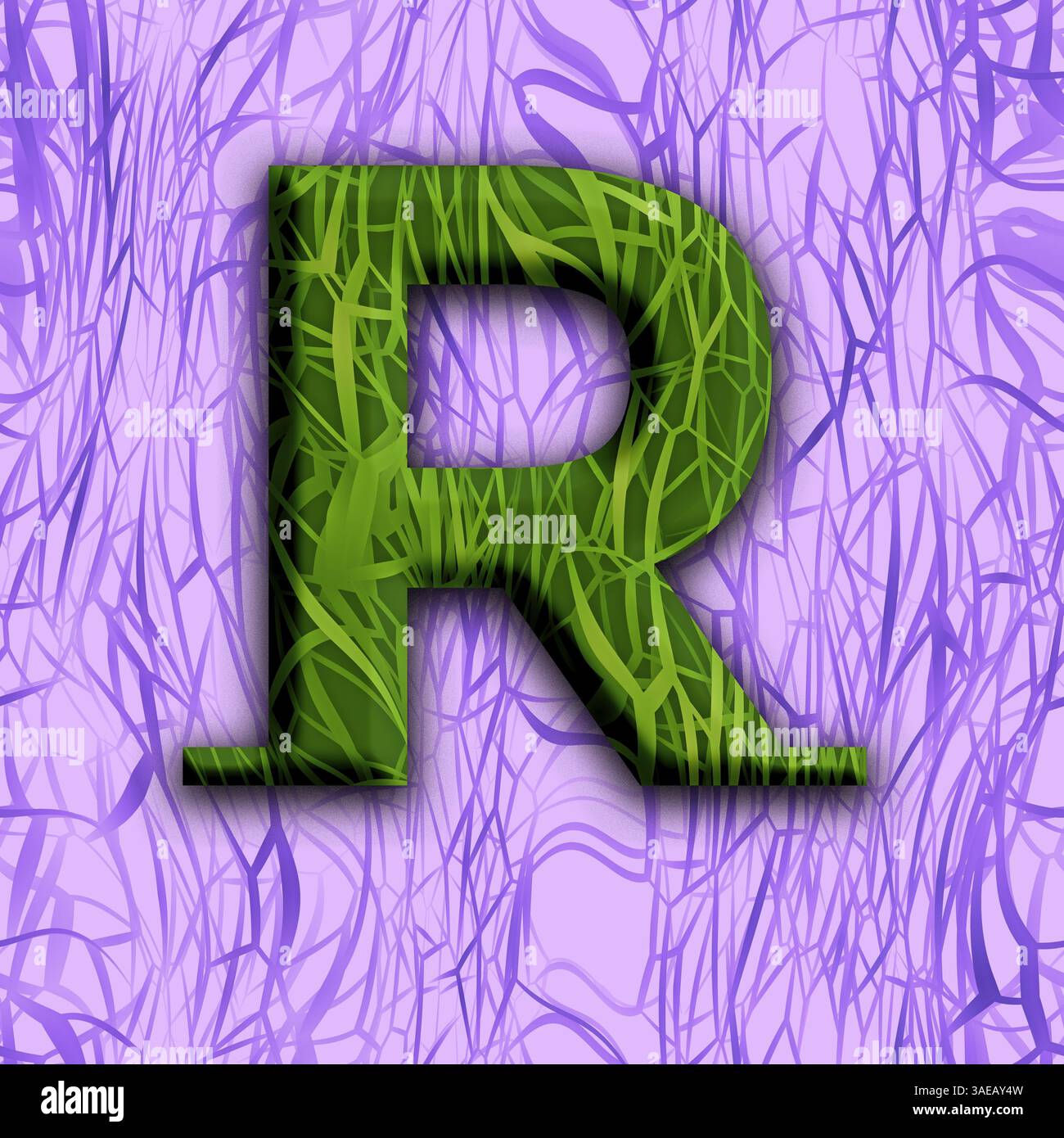 Capital letter R in unique design "Jungle Stock Photo - Alamy