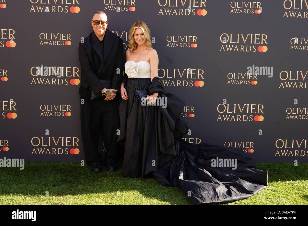 Gok Wan and Harriet Scott attending the 2025 Olivier Awards with ...