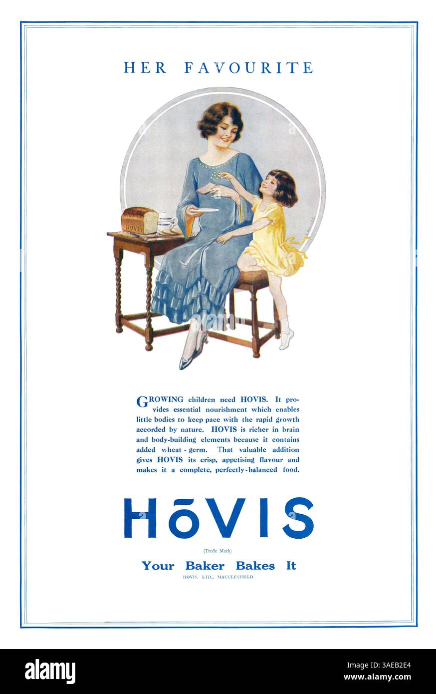 1925 British advertisement for Hovis bread Stock Photo - Alamy